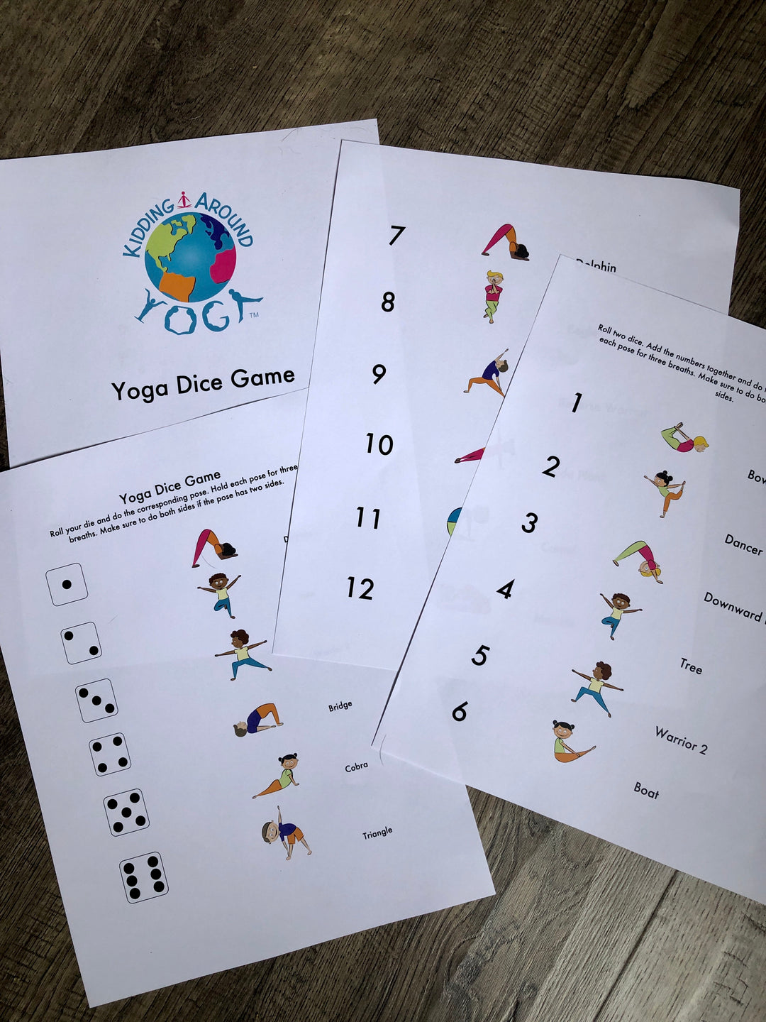 Yoga Dice Game | Fun Kids Yoga Games | Printable – Kidding Around Yoga Shop